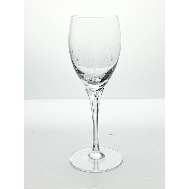 1980s Gorham “Jolie” Set of 11 Crystal Etched Wine Glasses | Chairish