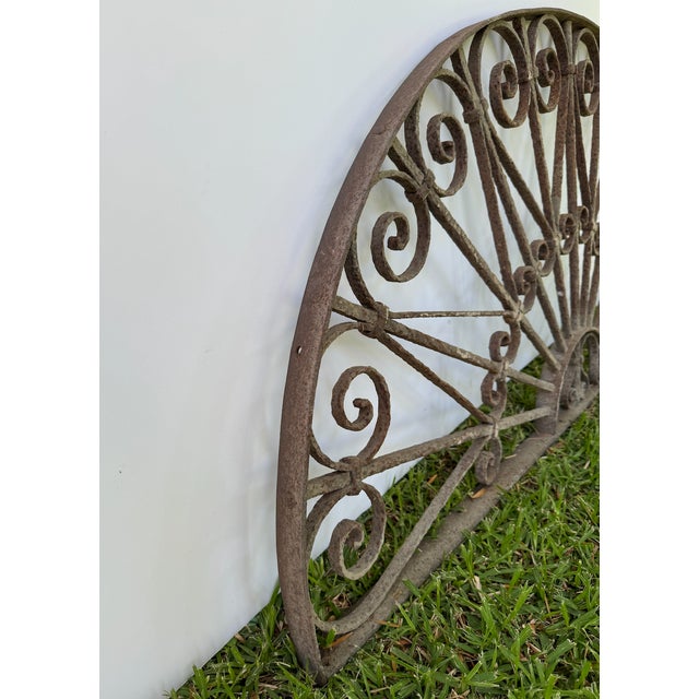 Late 19th Century French Colonial Iron Arch Transom Grille | Chairish