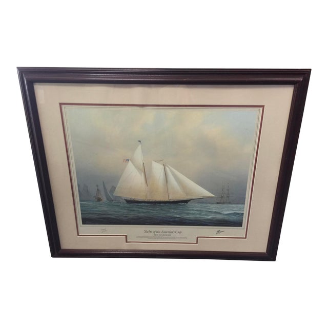 Tim Thompson America's Cup Lithograph the Schooner | Chairish