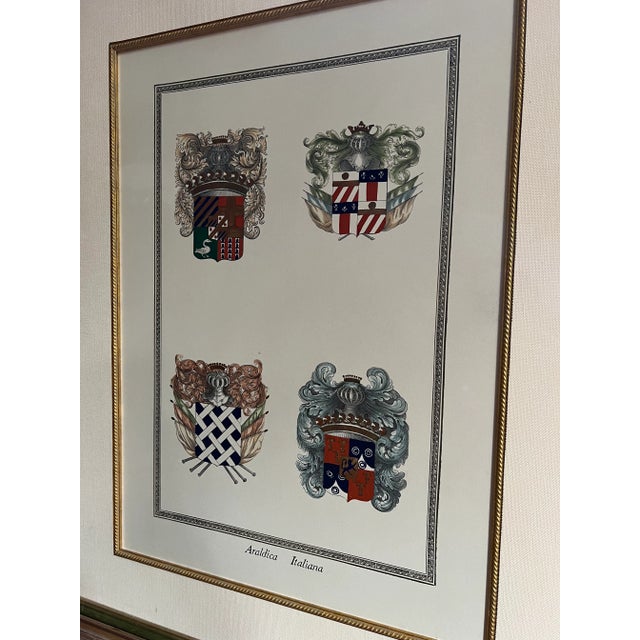 Set of 2 Large Antique Heraldry Araldica Italiana Royal Italian Crest ...