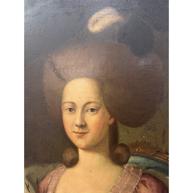 Portrait of 18th Century Lady on Canvas | Chairish