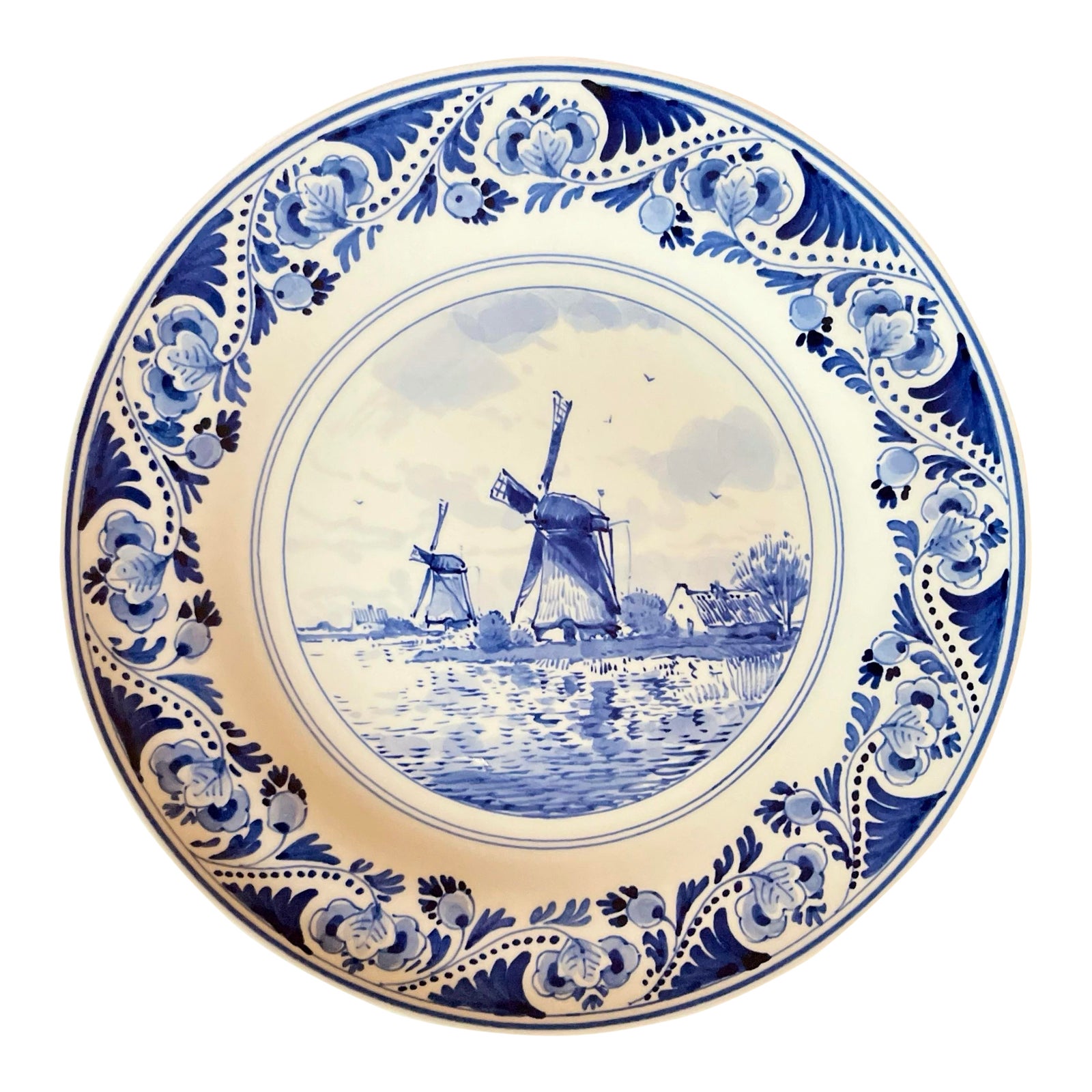 Royal Delft Classic Hand Painted Plate | Chairish