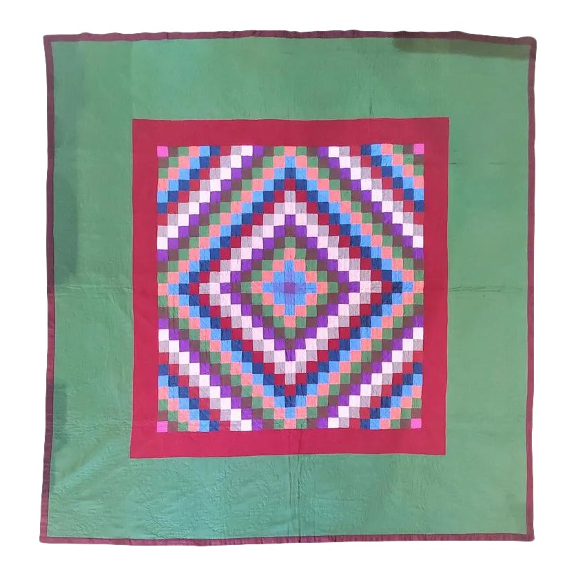 1930s Amish Wool Sunshine and Shadow Quilt Lancaster Co., Pa. | Chairish