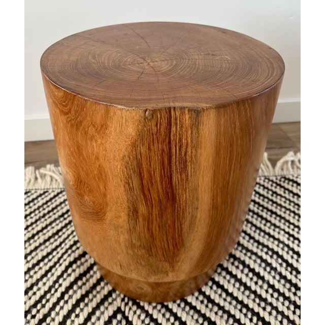 Teak Pedestal Side Table | Chairish