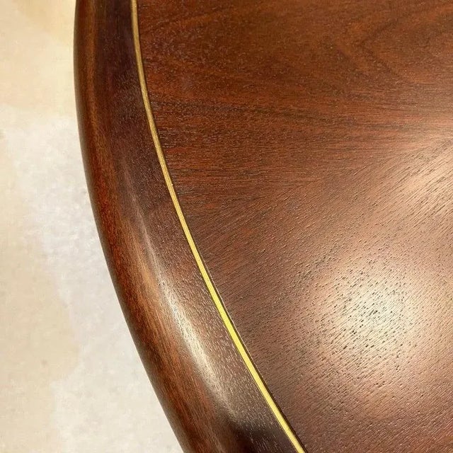 1960s Round Bookmatched Rosewood Pedestal Dining Table by Edward ...