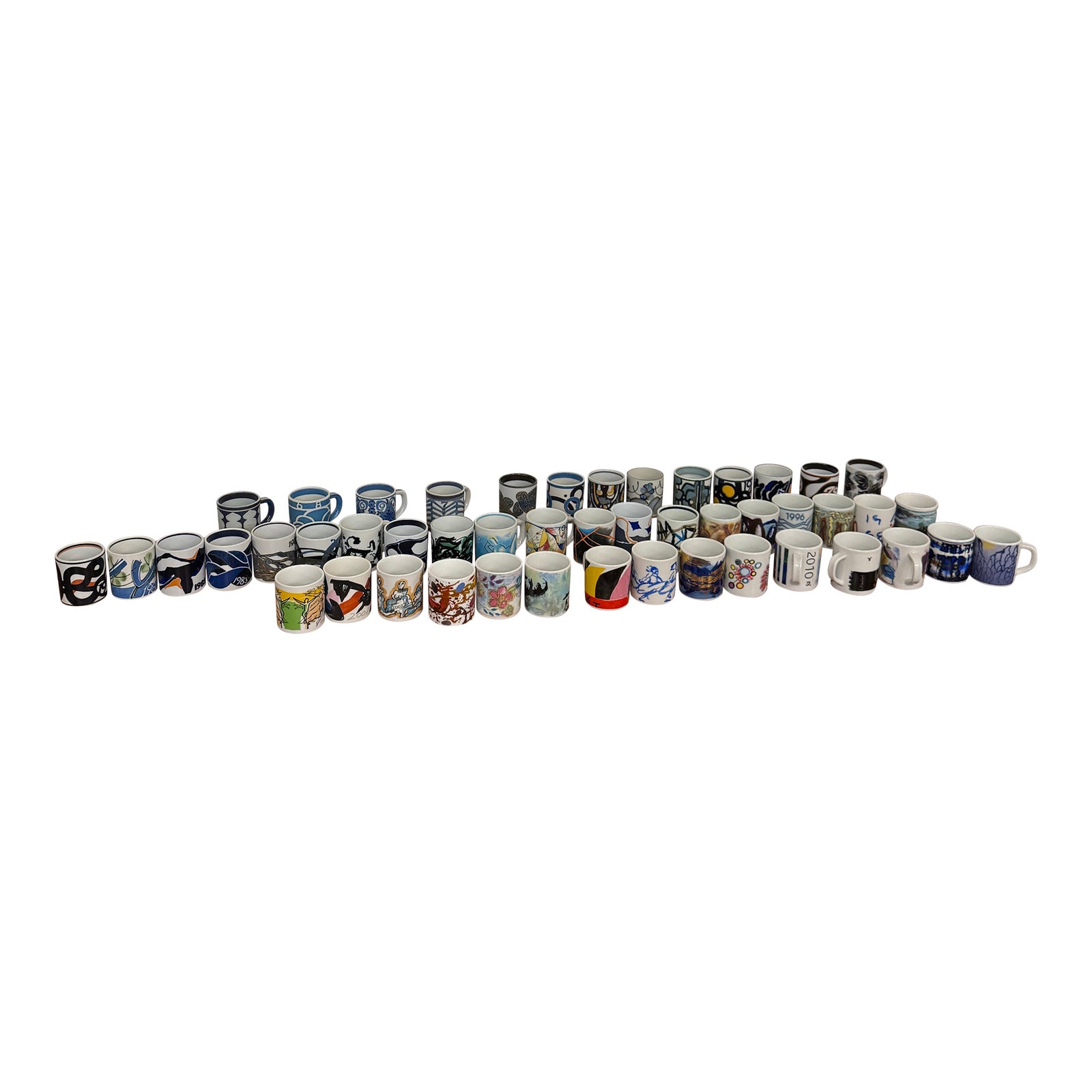 Complete Set of Royal Copenhagen Annual Mugs Small Size Years 67-14 47 ...