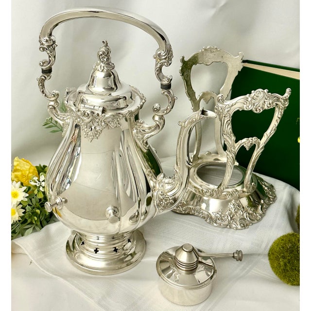 Mid 20th Century Wallace Baroque Silver Plated Tilting Tea Pot Stand ...
