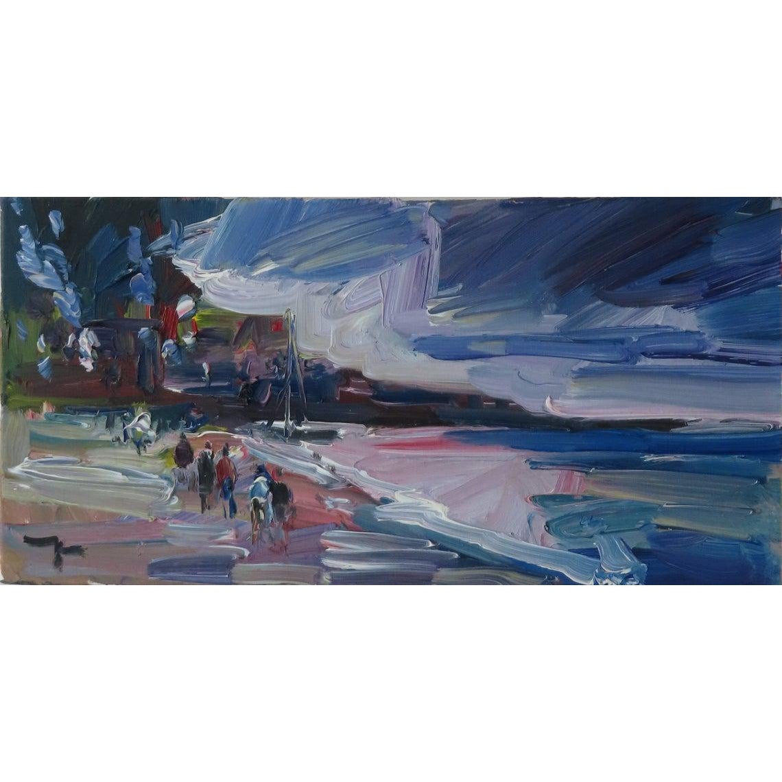 Contemporary Abstract Expressionist Beach Seascape Oil Painting by Jose ...