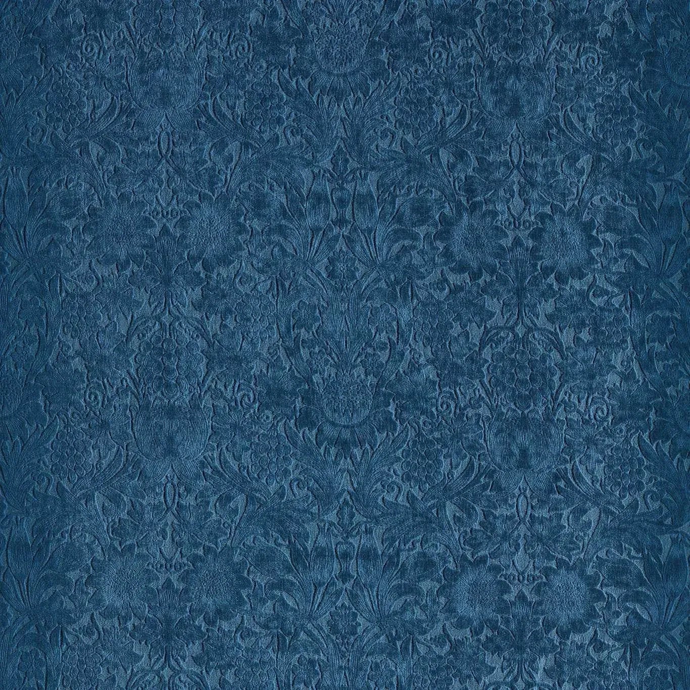 Morris & Co Sunflower Caffoy Velvet Fabric in Inky Fingers | Chairish