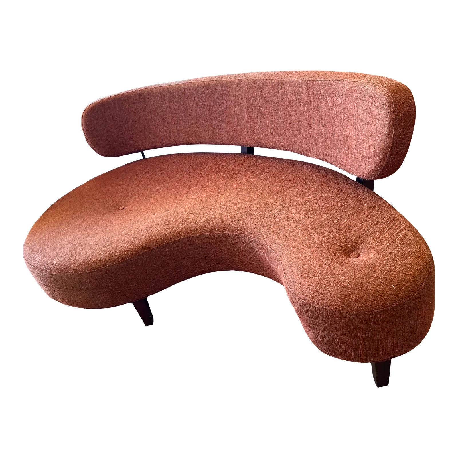 Curved Peanut Shape Sofa in the Style of Vladimir Kagan | Chairish