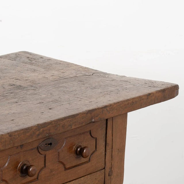 Dark Oak Console Table With Two Drawers, Spain 1800's | Chairish