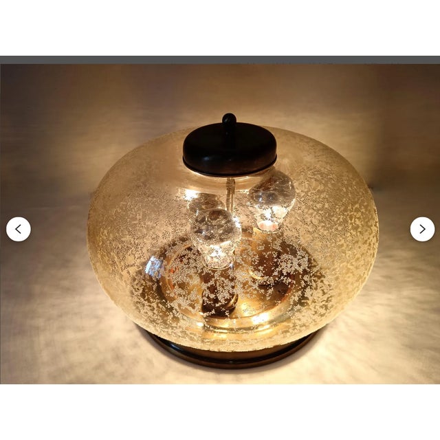 Mid-Century Modern Art Deco Style Amber Murano Glass Flush Mount, Italy ...