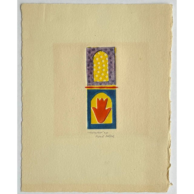 1960s "Metaphor" Abstract Collagraph Ny Artist Myril Adler | Chairish