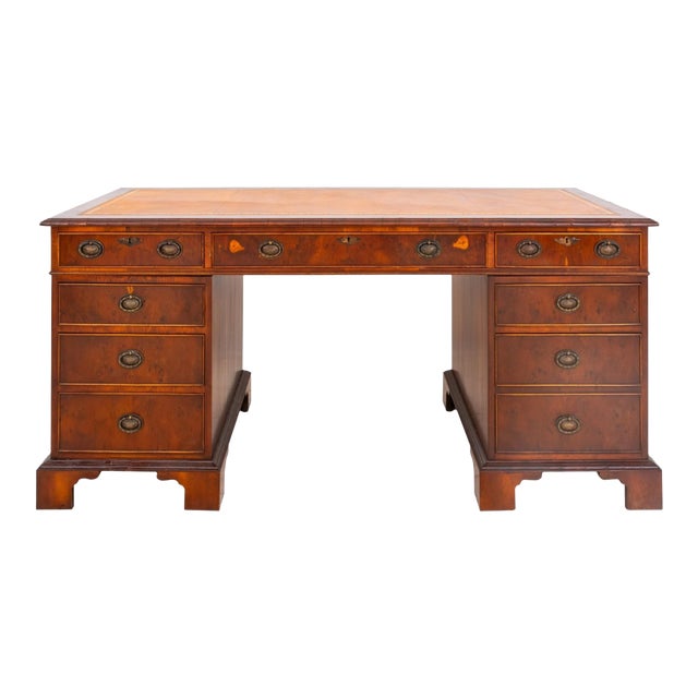 George III Style Mahogany Executive Desk | Chairish