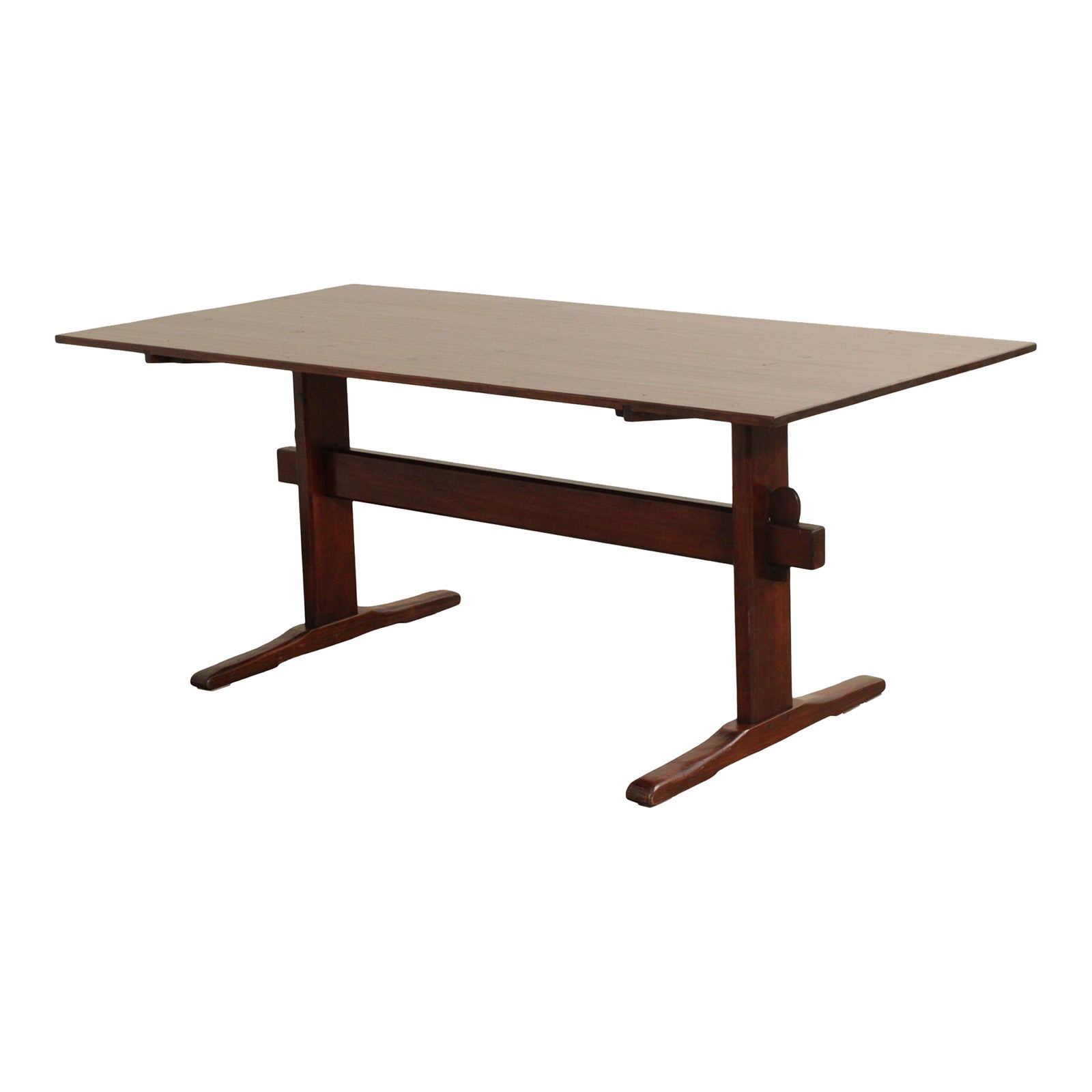 Benchmade Farmhouse Pine Trestle Dining Table | Chairish