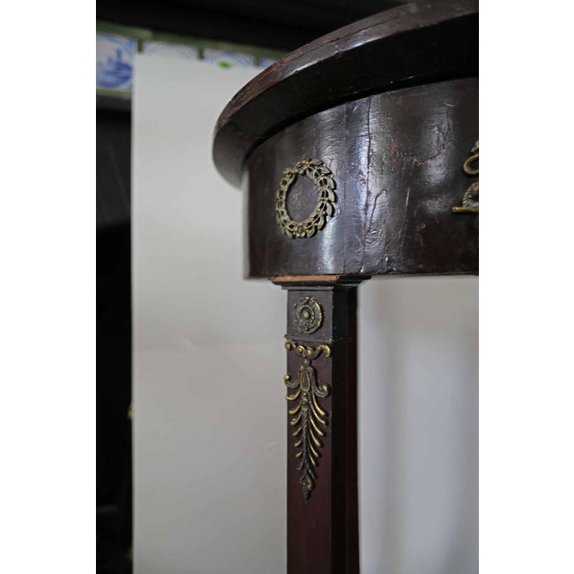 Mid 19th Century Antique Round Empire Pedestal Vitrine Table | Chairish