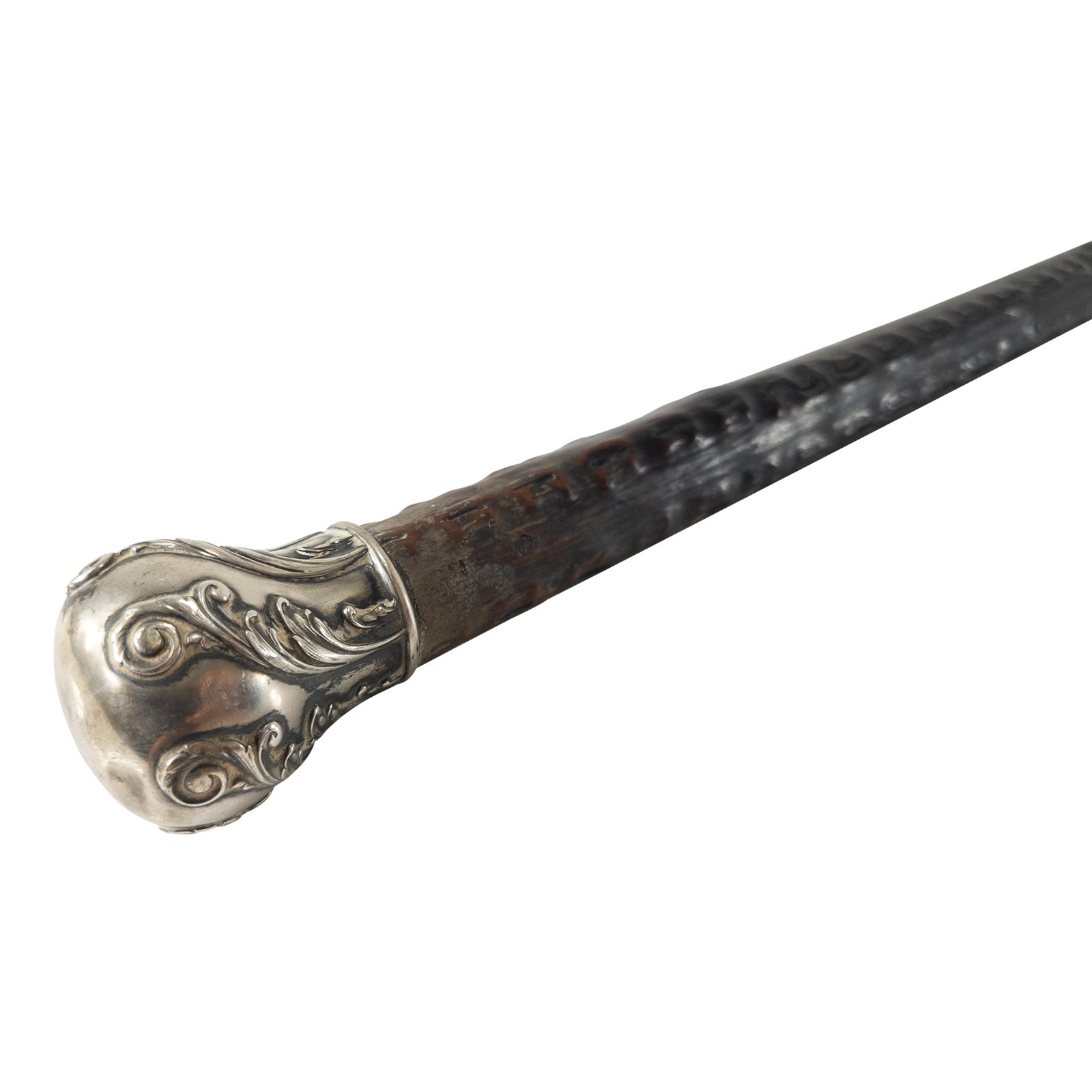 Early 20th Century Arts & Crafts Art Nouveau Silver Cane or Walking ...