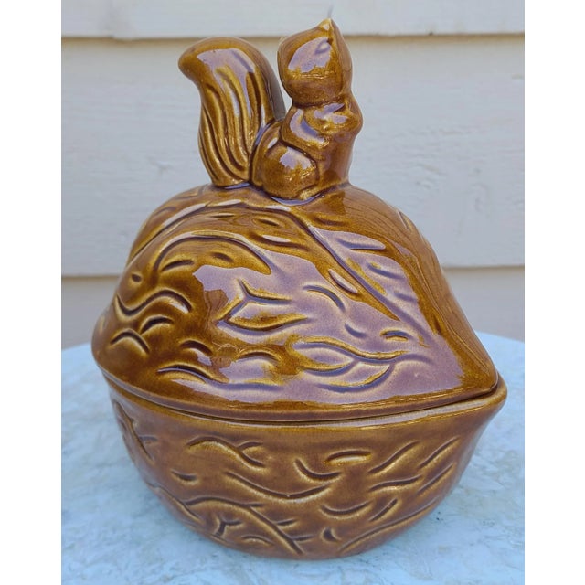 Vintage Squirrel Motif Nut Crock or Candy Dish | Chairish