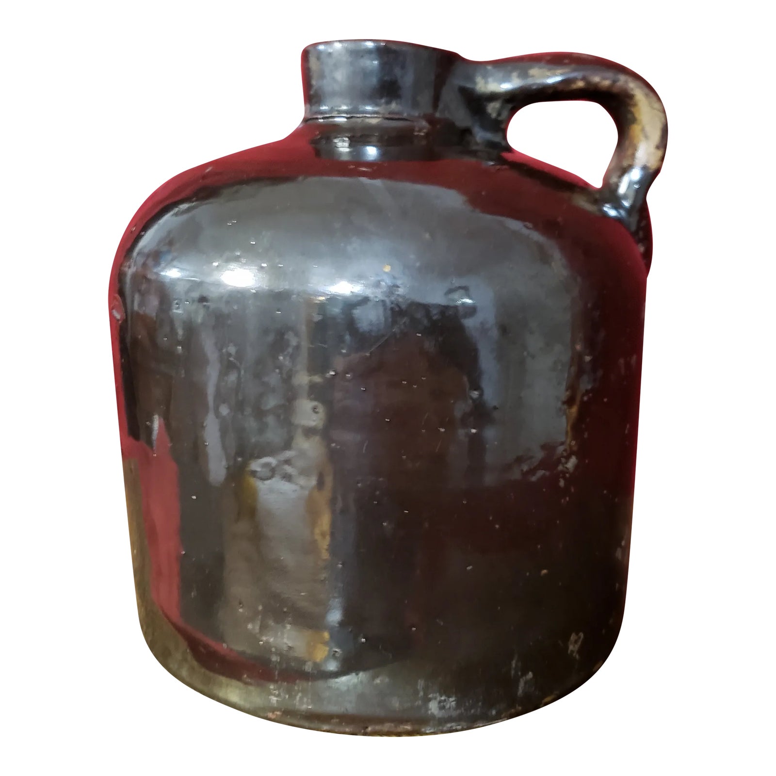 Antique Moonshine Whiskey Jug Brown Stoneware Crock | Chairish