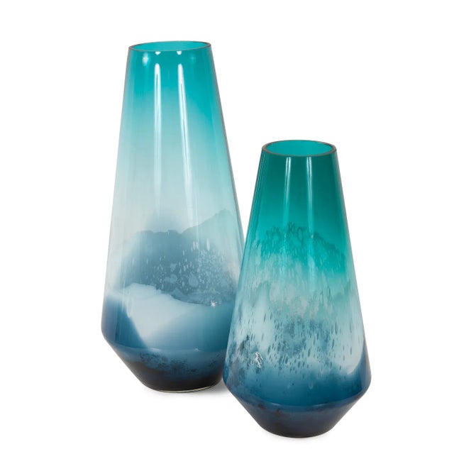 Large Teal Blue Vase | Chairish