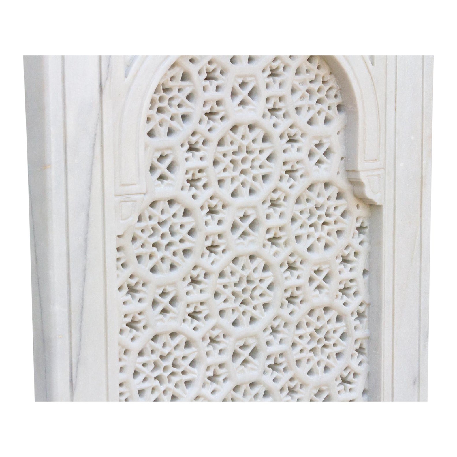 Handcarved 48" Tall Arched Marble Panel | Chairish