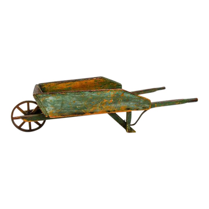 Vintage Child's Green Painted Wheel Barrow From Pennsylvania Amish ...