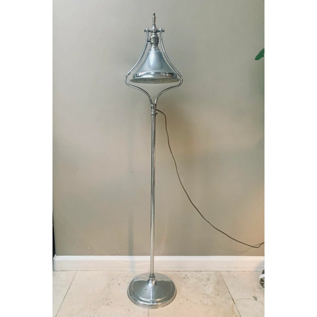 1930s Chrome Bell Shape Industrial Floor Lamp | Chairish