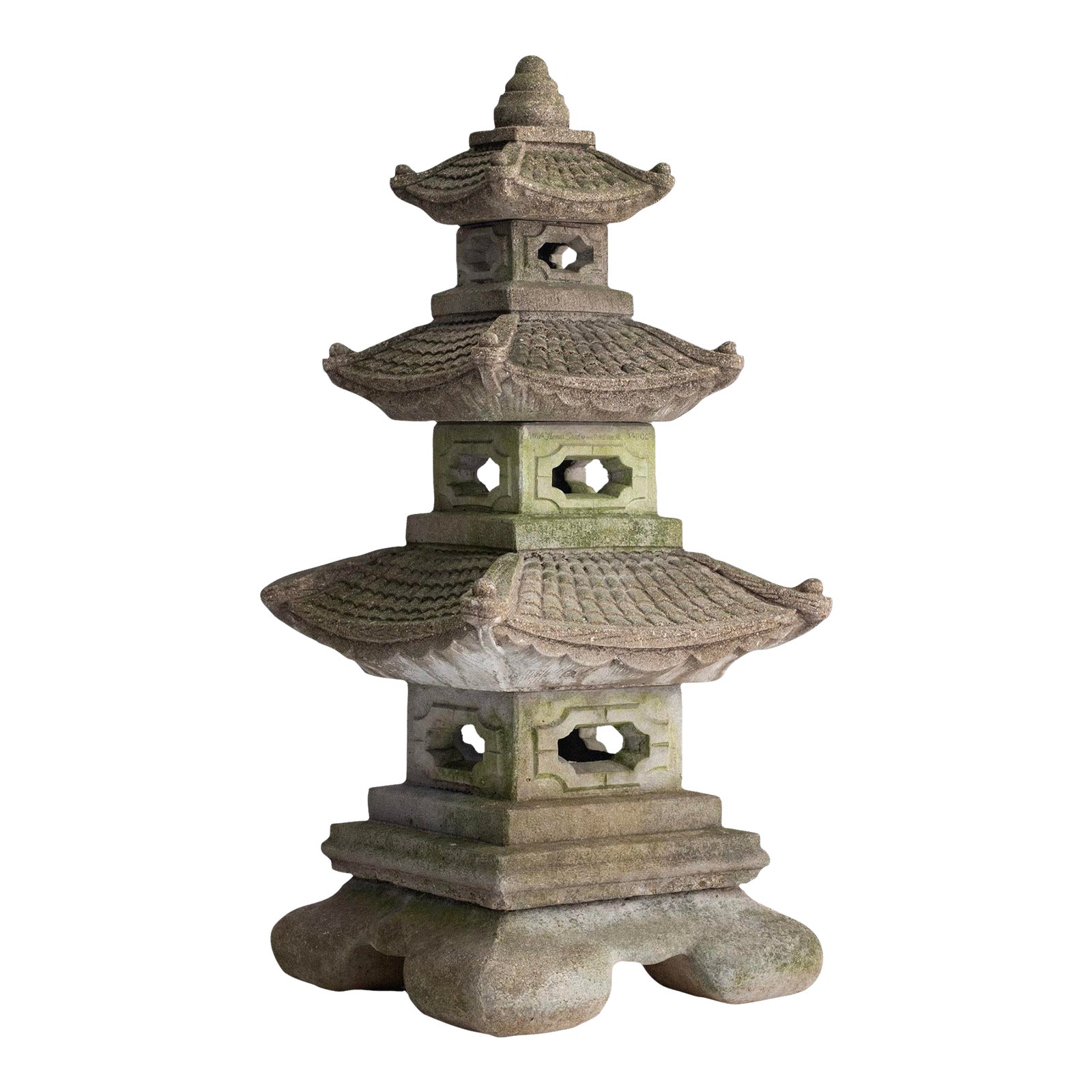Large Cast Stone Garden Pagoda | Chairish