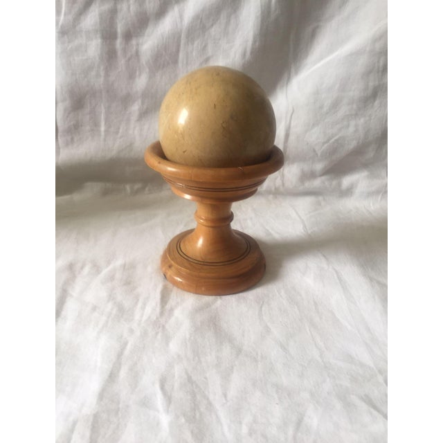 1940s Art Deco Marble Sphere Mounted on Pickled Wooden Base, Italy ...