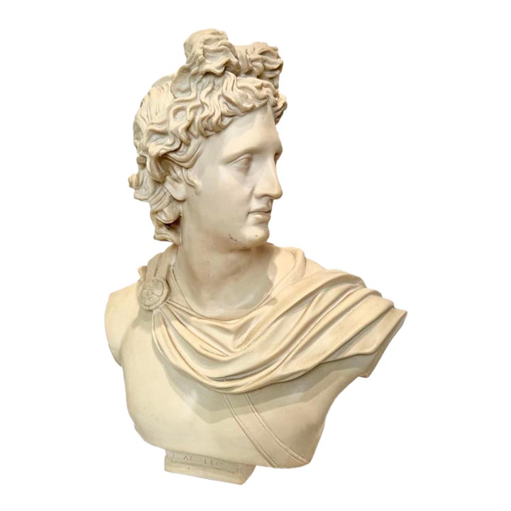 1960s Large Vintage Mid Century Neoclassical Composite Bust of Apollo ...