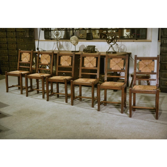 Rustic Oak Chairs, 1960s, Set of 6 | Chairish