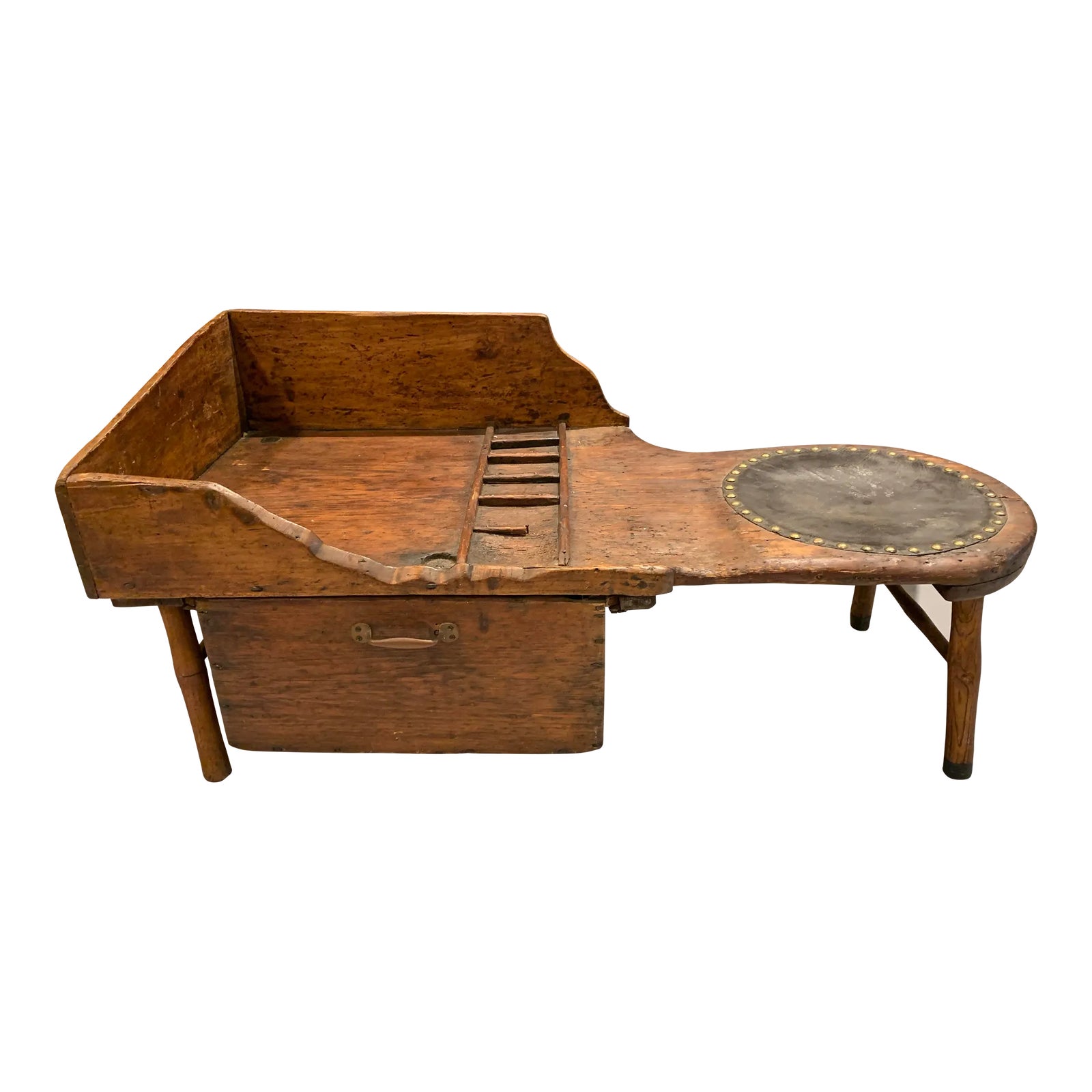 Early 19th Century Cobblers Oak Bench | Chairish