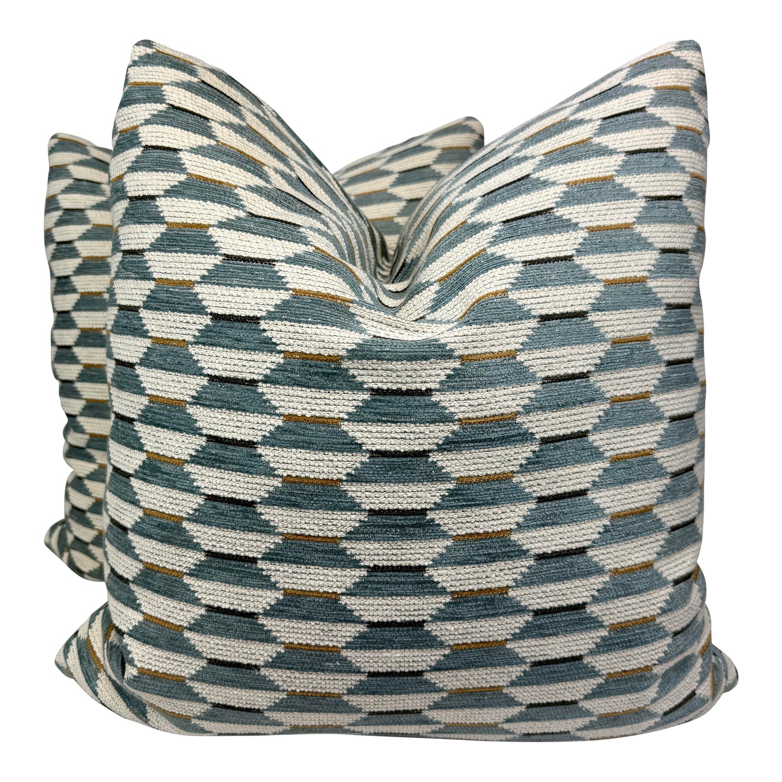 Thibaut "Optica" in Aqua 22" Pillows-a Pair | Chairish
