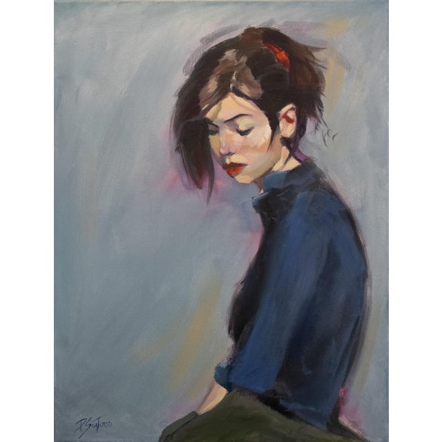 "Shy" Vintage Contemporary Oil on Canvas Framed Painting by Paul ...