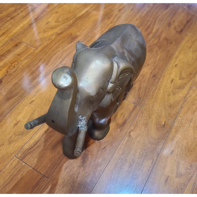 Mid 19th Century Heavy Brass Element Figure Statue | Chairish