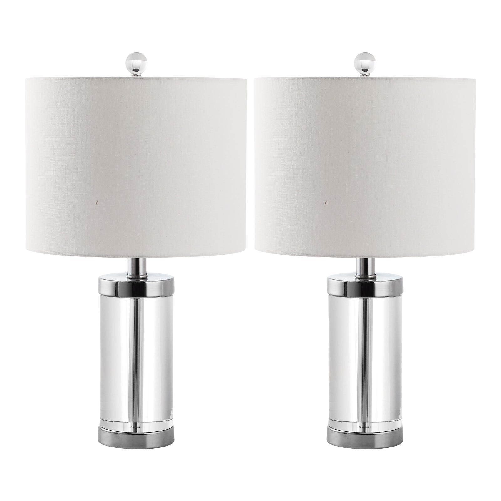 20 Inch H Crystal Table Lamp in Clear - a Pair | Chairish