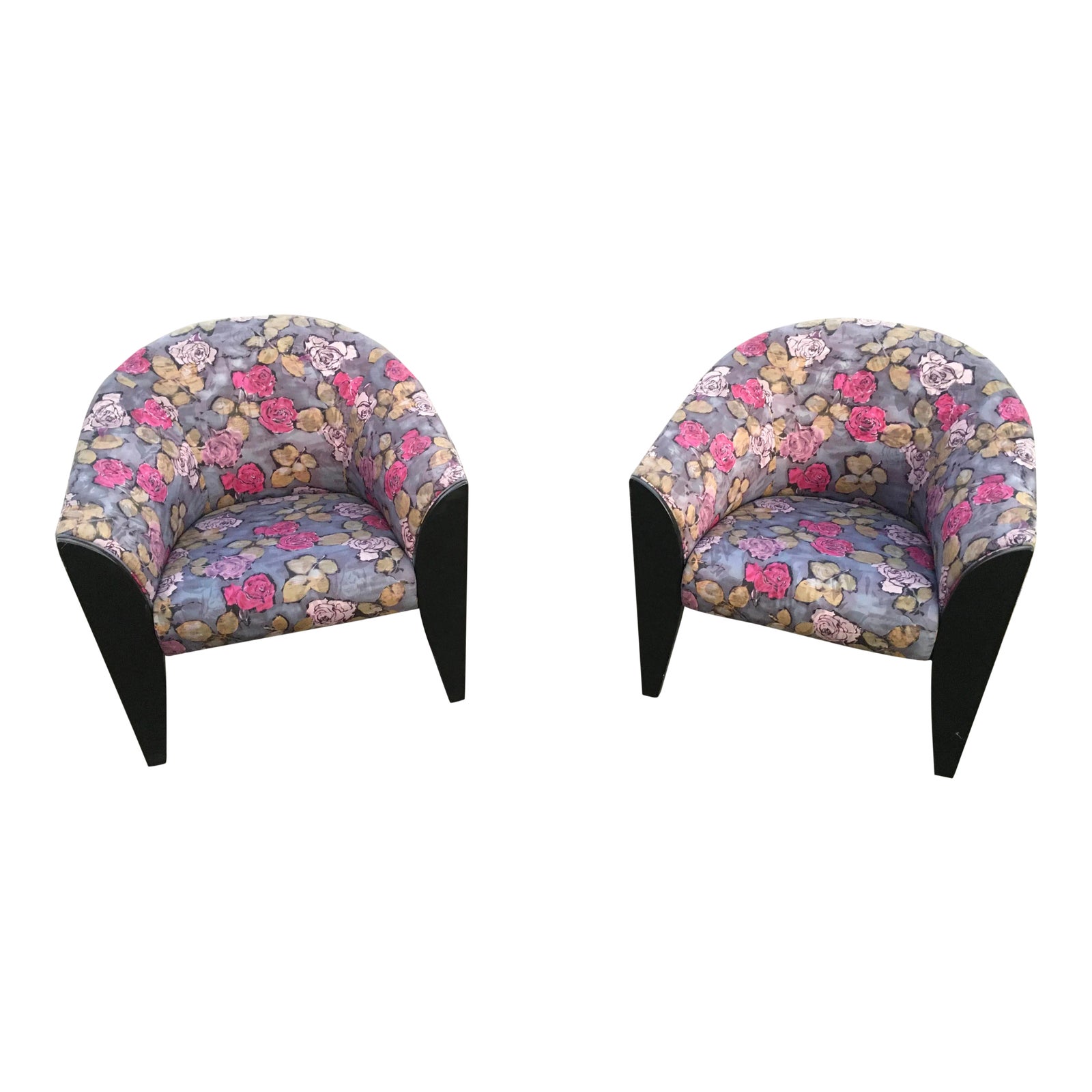 1990s Post Modern Club Chairs - a Pair | Chairish