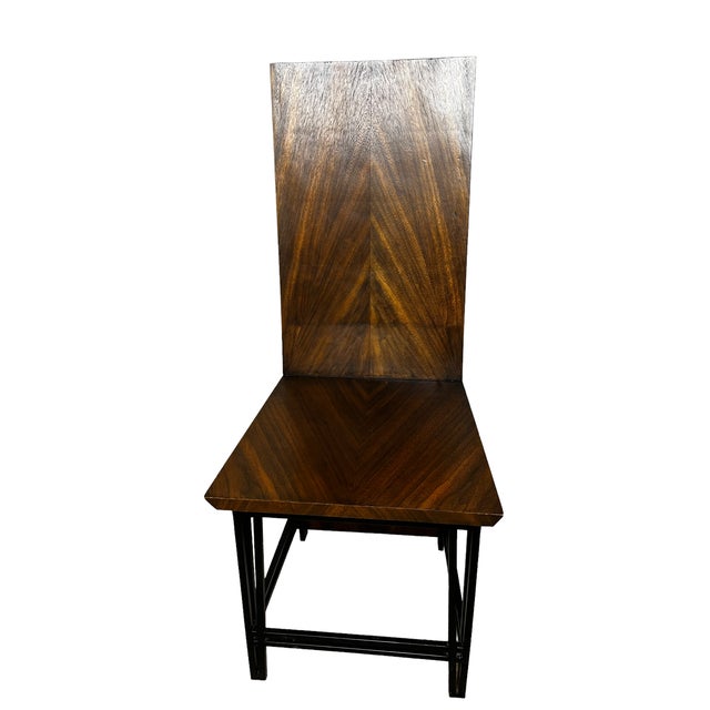 2000s JPDesigns Solid Walnut Wood Highback Chair | Chairish