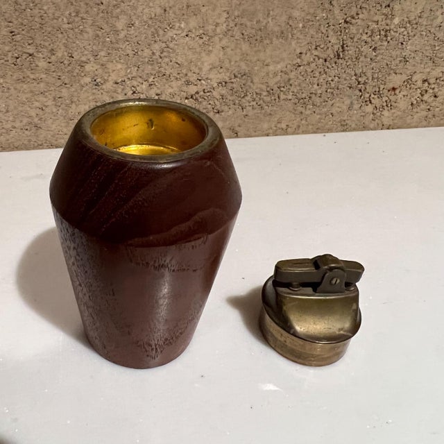 1960s Mid-Century Modern Table Cigarette Lighter in Teakwood B V Norway ...