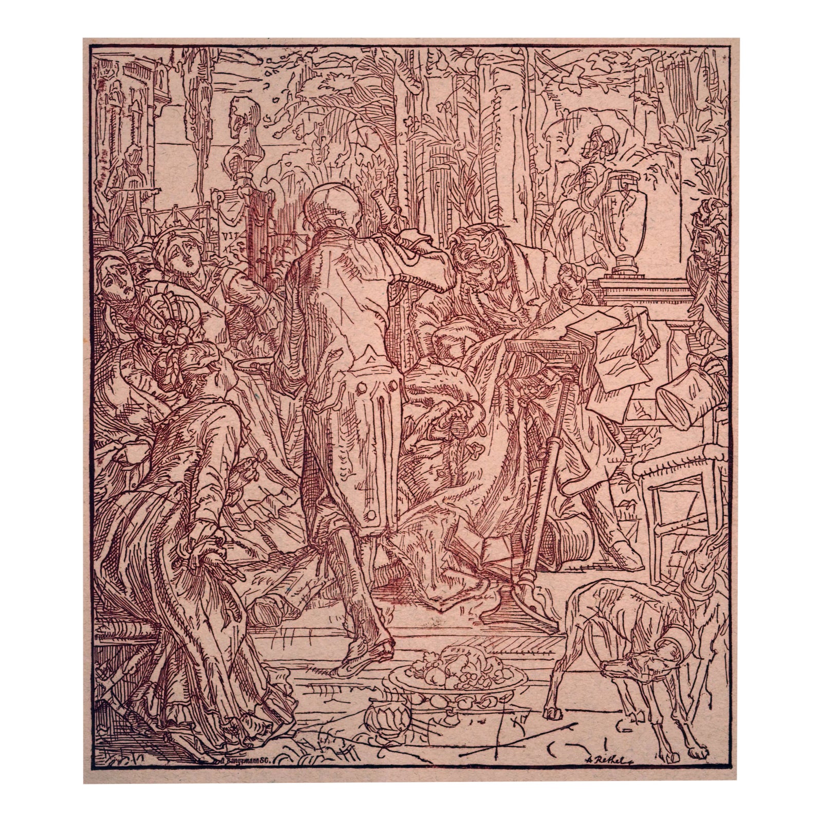 After Alfred Rethel, Death as a Servant, 1920s, Woodcut | Chairish