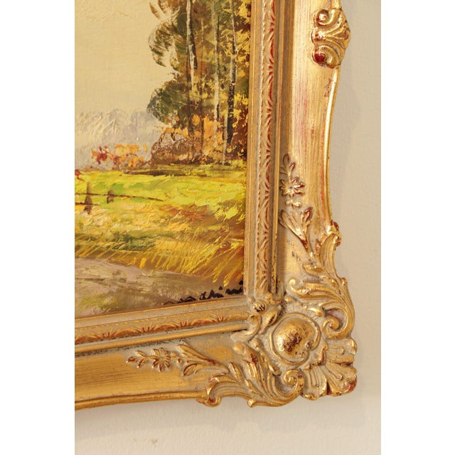 Vintage Impressionist European Farm Landscape Painting | Chairish