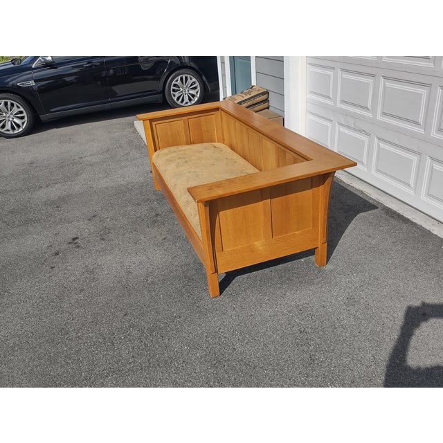 1990s Stickley Mission Oak Pegged Prairie Sofa | Chairish