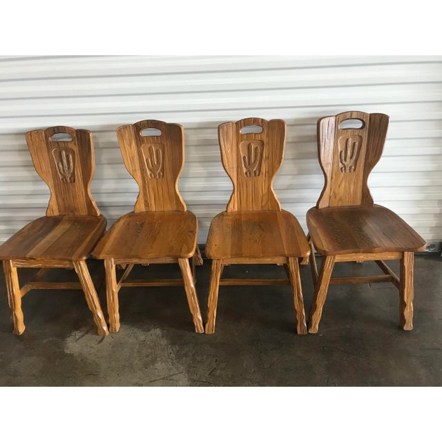 1950s A. Brandt Ranch Oak “Cowboy “ Chairs- Set of 4 | Chairish