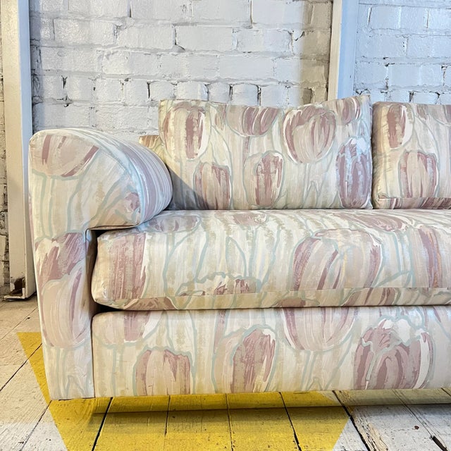 Curved Sectional 80s Sofa With Brass Base Detailing | Chairish