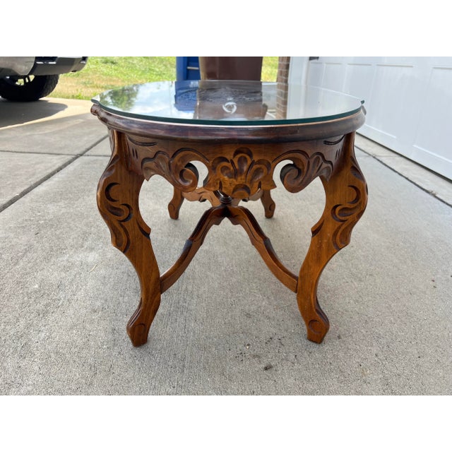 Antique 19th Century Victorian Oak Coffee Table With Large Hand Carved ...