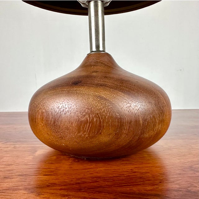 Mid Century Danish Modern Petite Teak Onion Form Table Lamp | Chairish