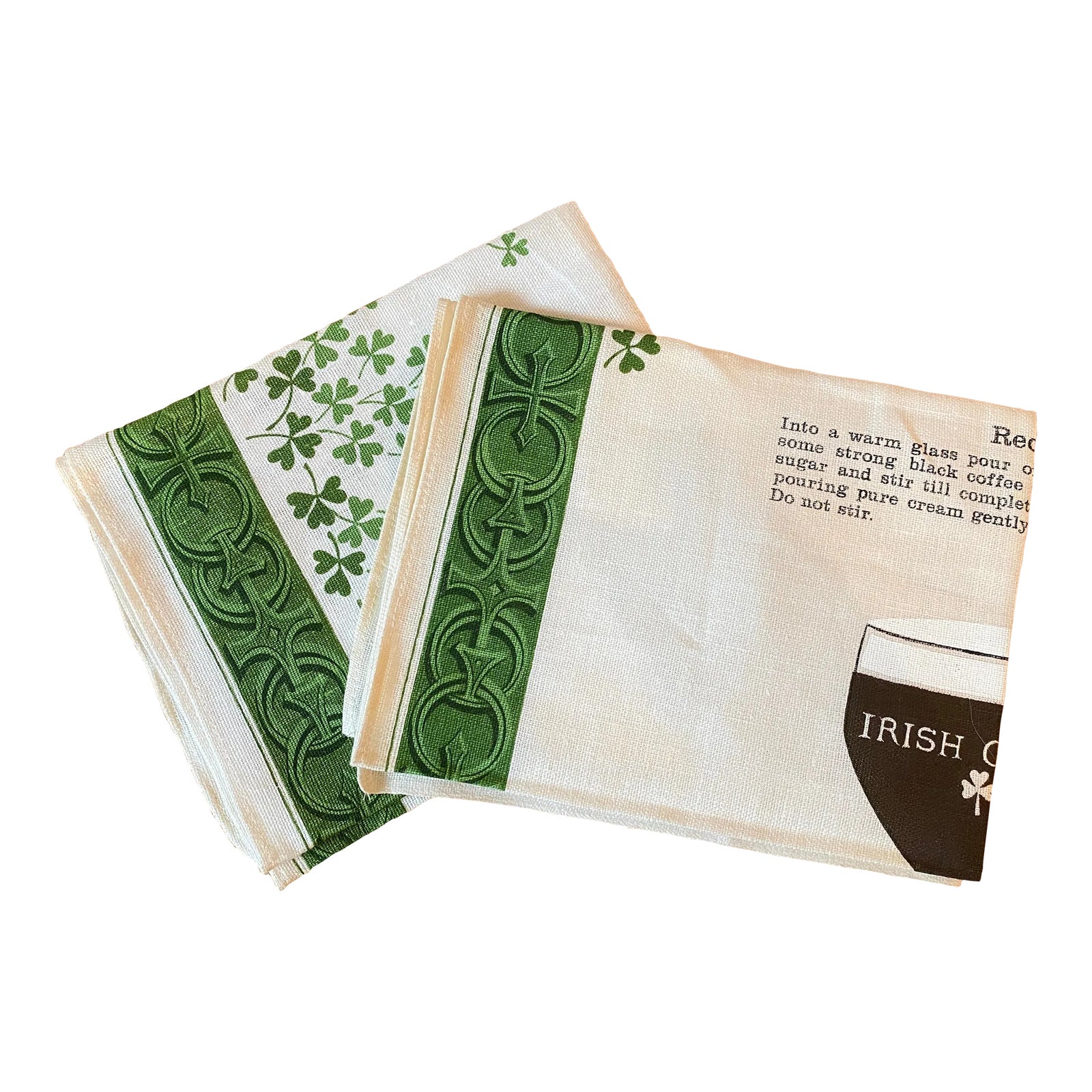 Pair of Vintage Irish Linen Tea Towels, Tara, Made in Ireland | Chairish