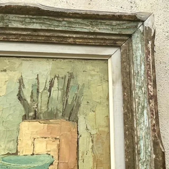 Vintage Boho Italian Impasto Still Life Oil Painting on Canvas | Chairish