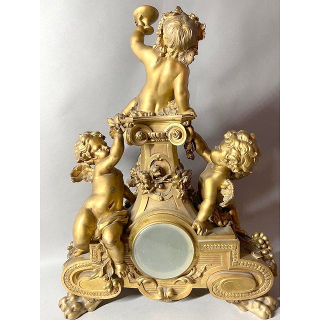 French Louis XVI Gilt Bronze Chimney Clock (1860-1880) | Chairish
