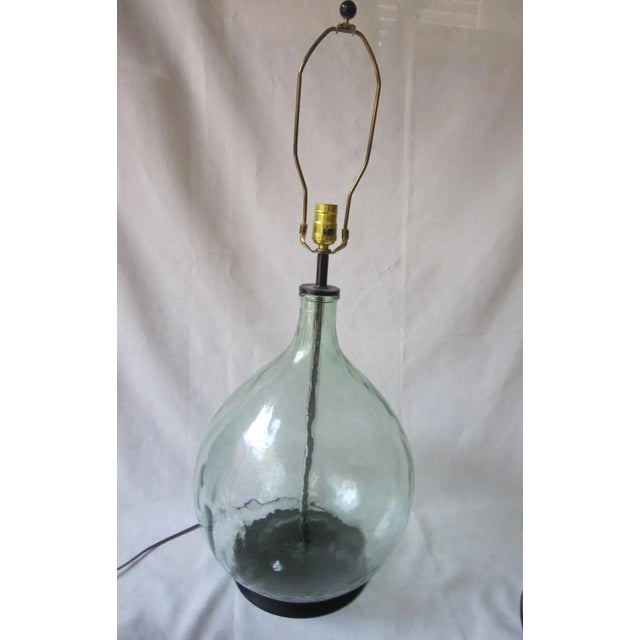 MCM Glass Demijohn Lamp | Chairish